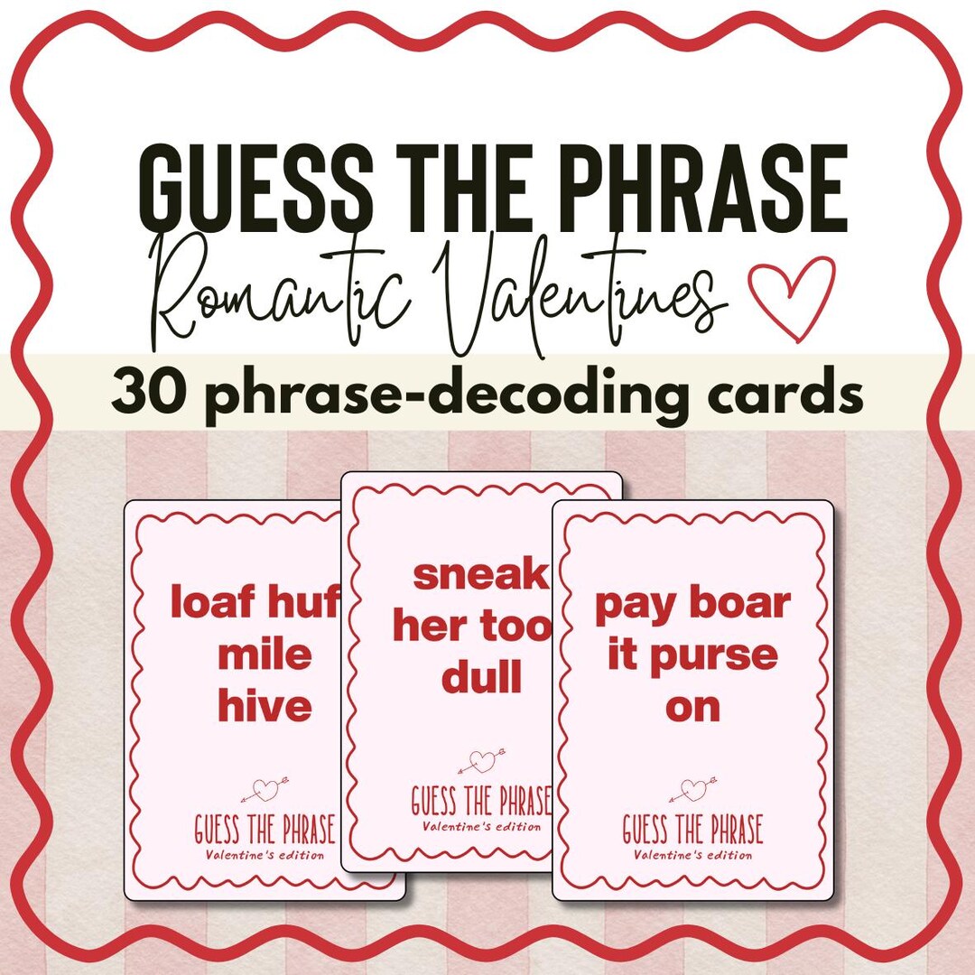 Guess the Phrase – Valentine’s Edition | Fun Couples Game | Romantic ...