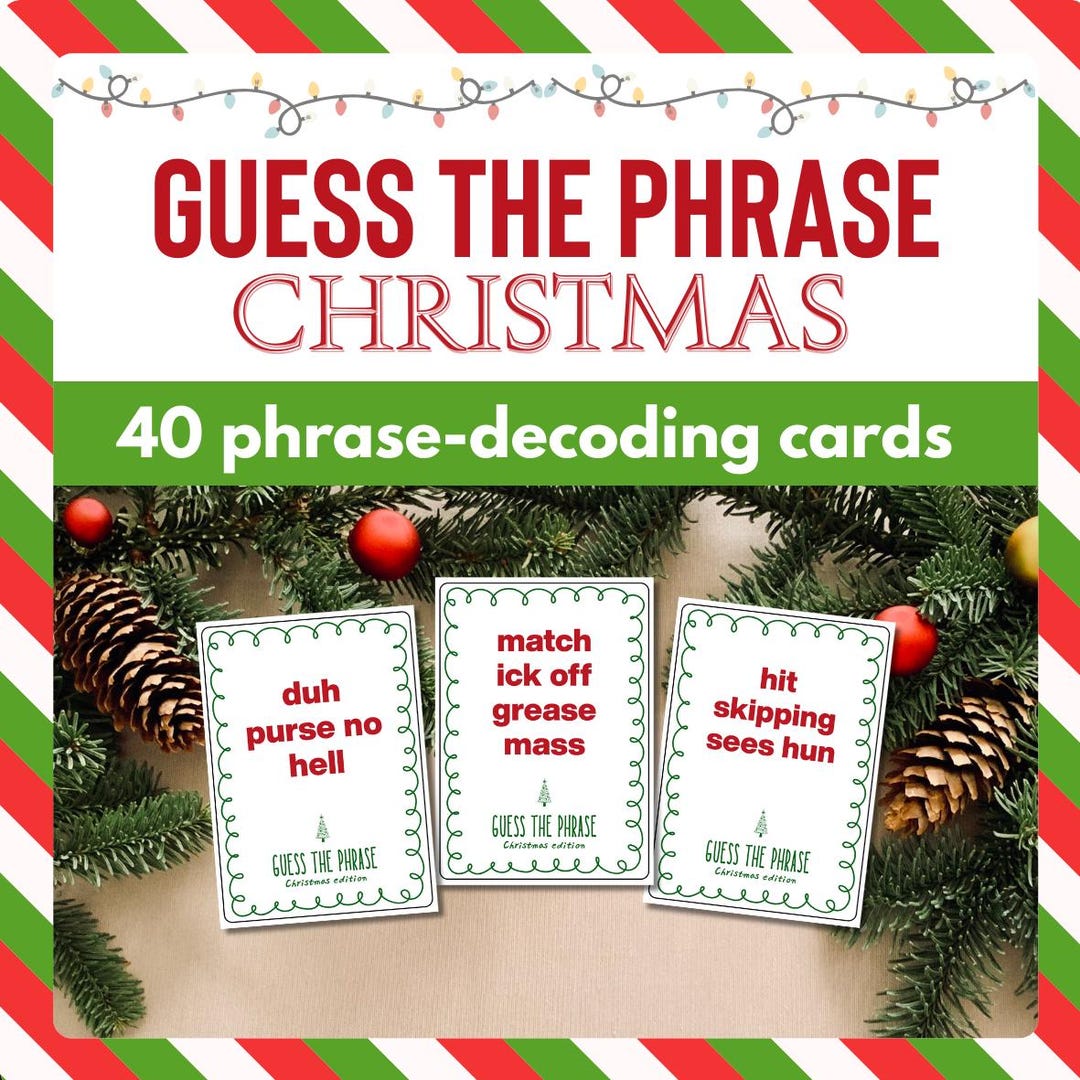 Guess the Phrase - Christmas Game | 40 Cards | Funny Christmas Party ...