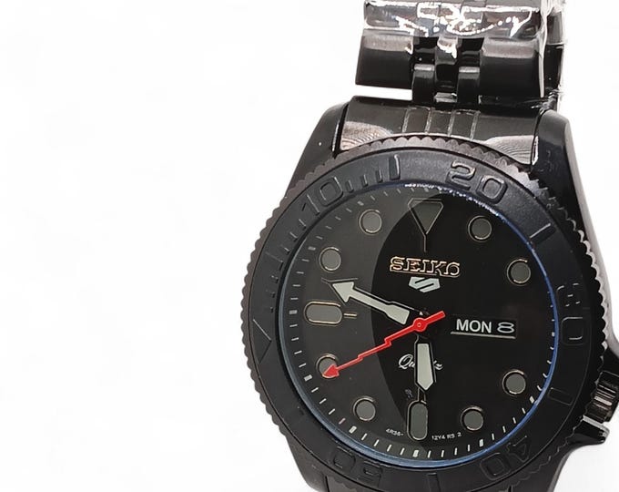 Used Seiko Black Dial Diver Watch | Stainless Steel Automatic Style - Etsy