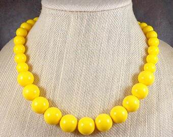 Yellow Bead Necklace | Etsy