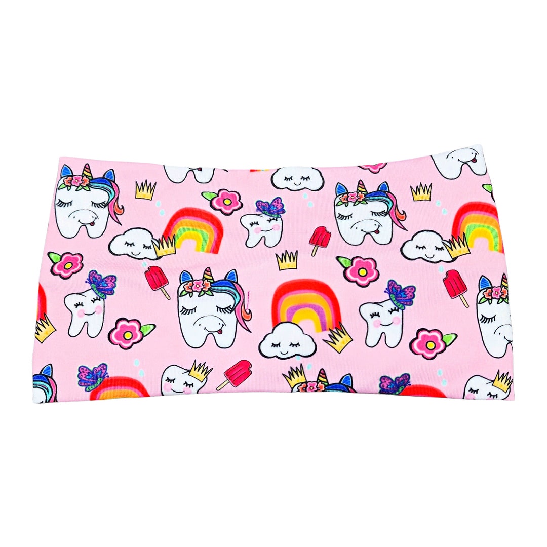Wide Rainbow Unicorn Dental Headband, Happy Teeth With Buttons, Dental ...