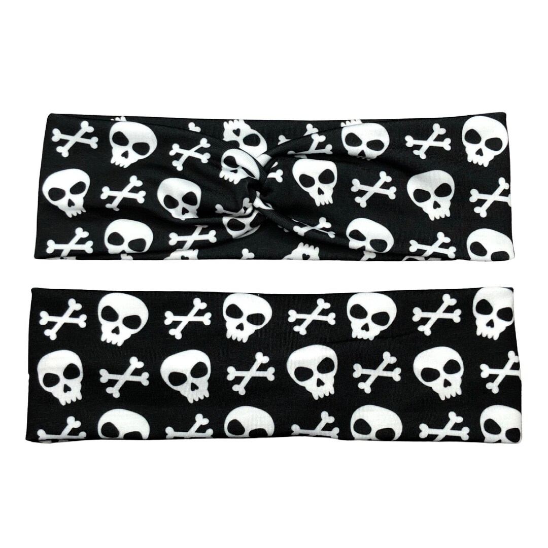 Skull and Crossbones Halloween Headband for Women Festive - Etsy