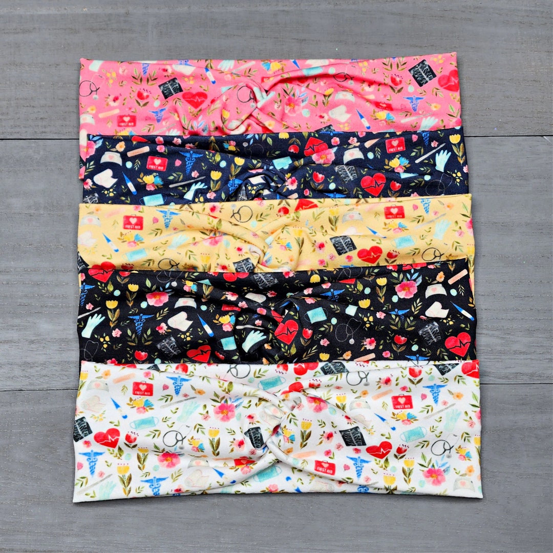 Nurse Headband with Buttons, Gift for Nurses, Medical Print Accessory ...