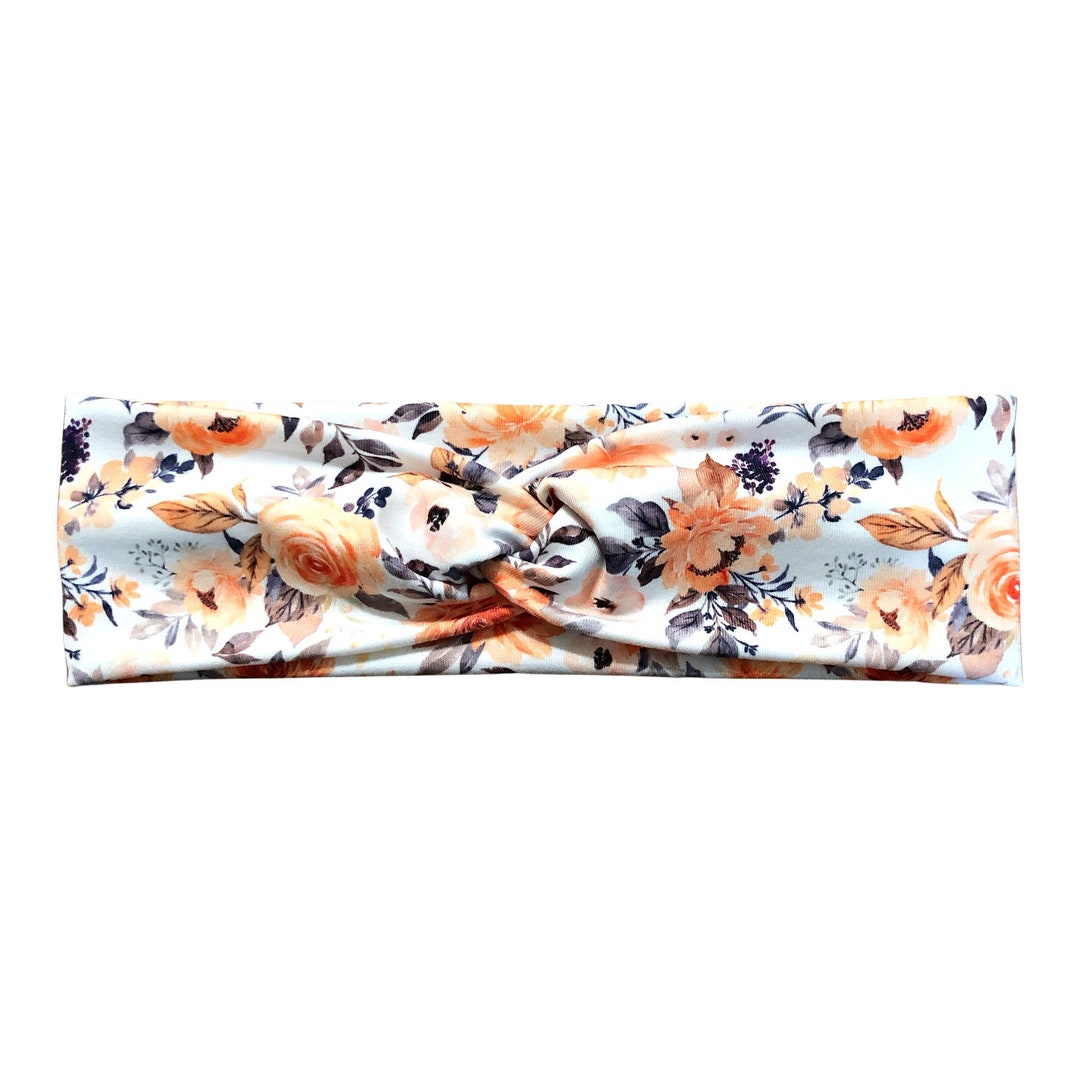 Peach Flower Headband for Women, Girls, Cottage Core Hair Accessory ...
