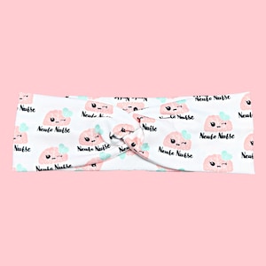 Neuro Nurse Headband With Buttons, Brain Print Hair Accessory, Mental ...