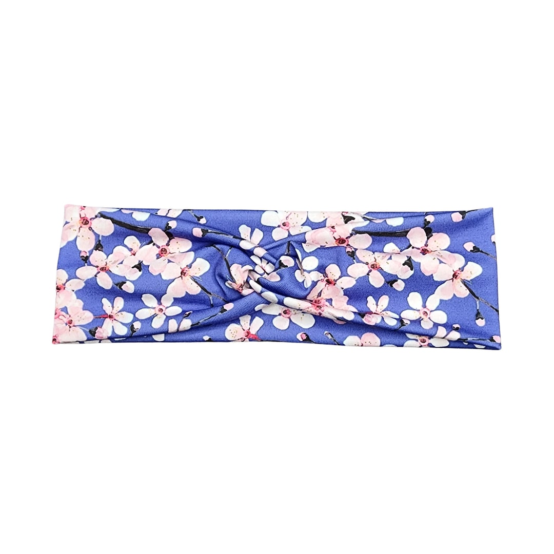 Periwinkle Cherry Blossom Headband for Women, Boho Floral Cottage Core ...