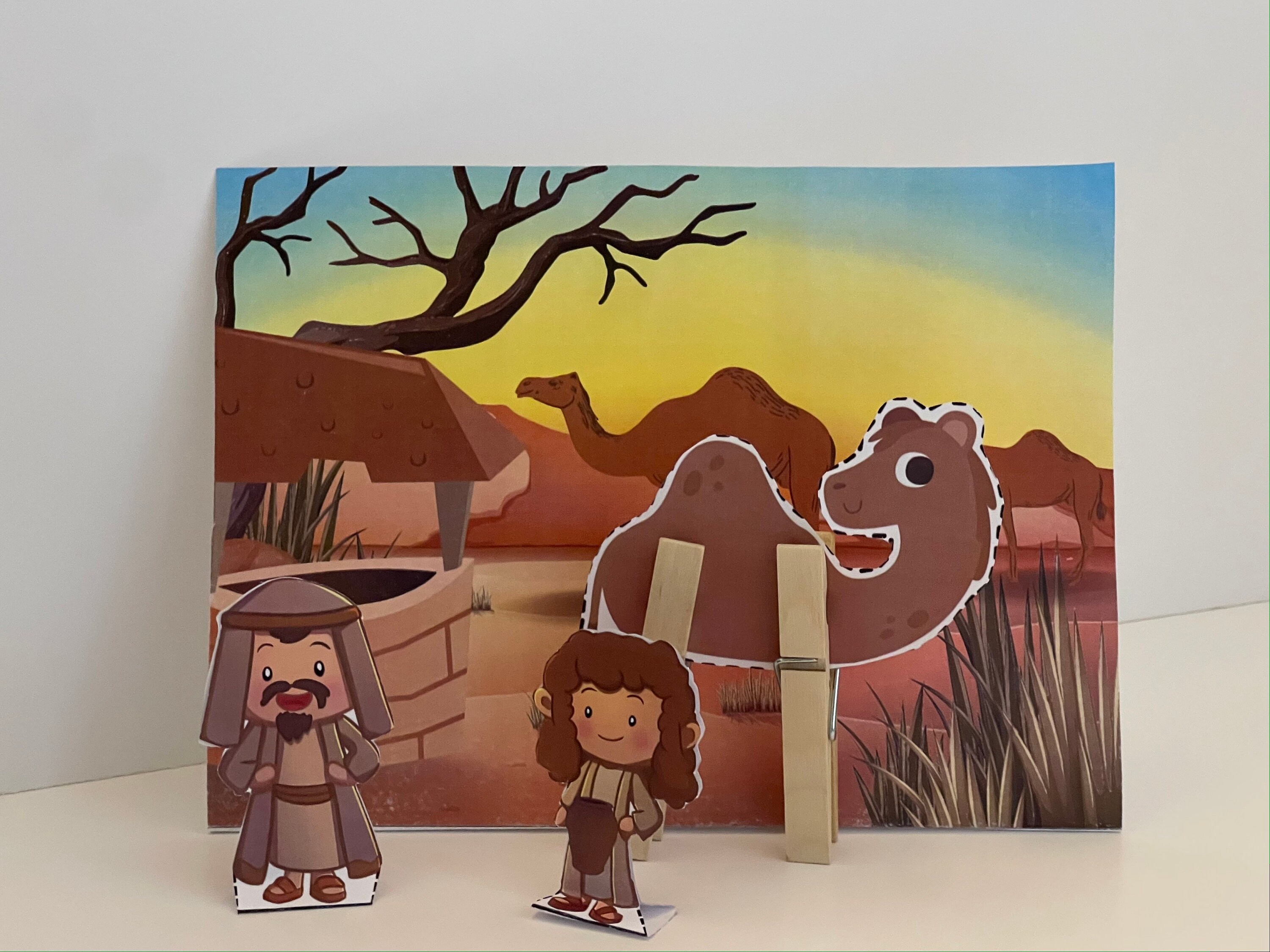 Isaac and Rebecca Bible Story Craft | Servant Meets Rebecca Scene ...