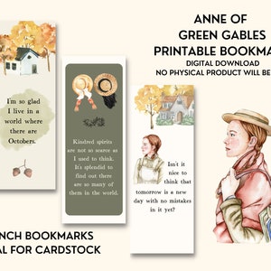 Anne of Green Gables Quotes Printable Bookmarks - Etsy