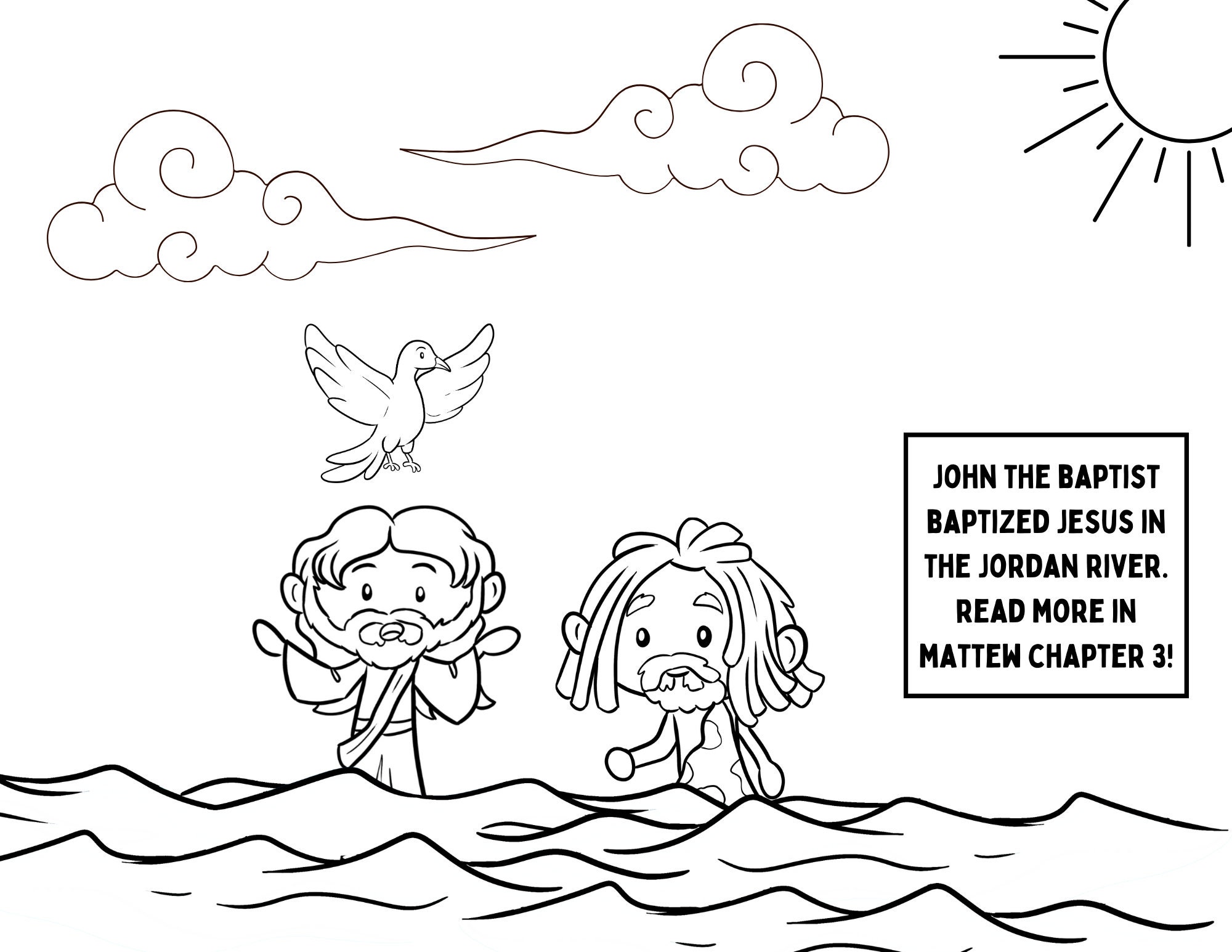Jesus Baptism by John the Baptist Craft | Easy Dove Craft With Flapping ...