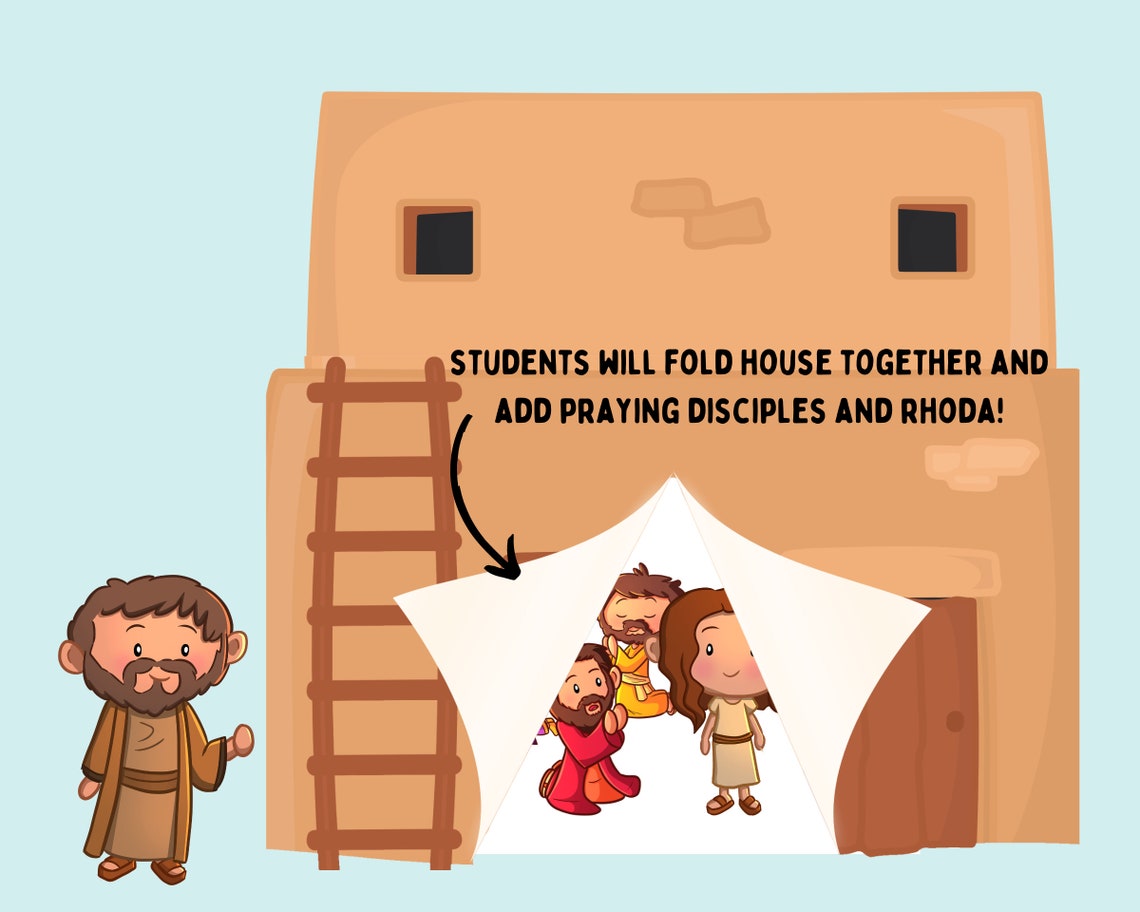 Peter Returns From Jail Bible Craft | Rhoda Opens the Door! - Etsy