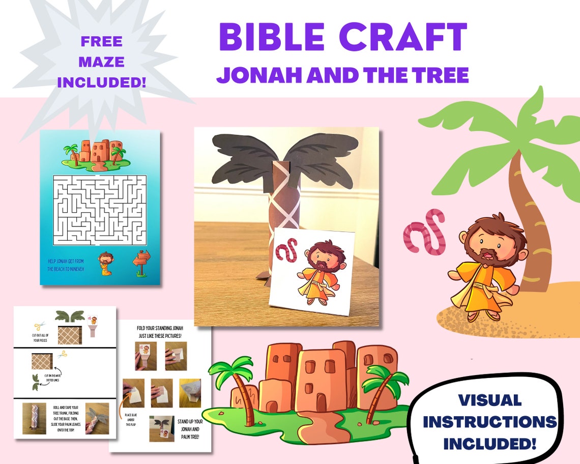 Jonah and the Tree Craft | Tell the End of Jonah's Story! - Etsy