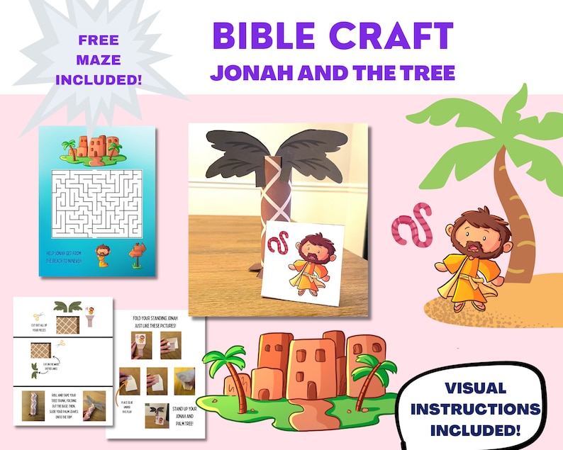 Jonah and the Tree Craft | Tell the End of Jonah's Story! - Etsy