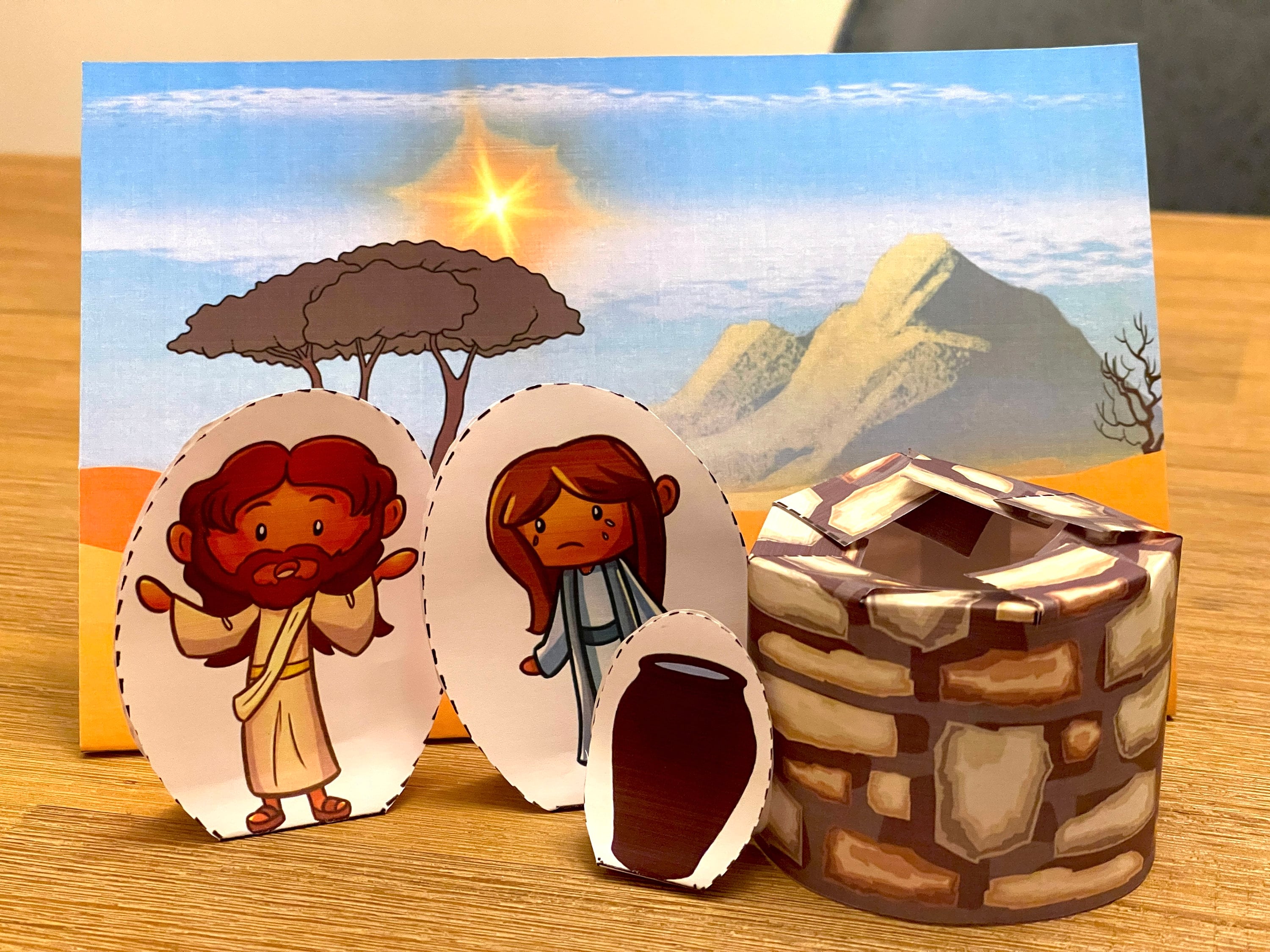 Samaritan Woman Bible Craft: Jesus at the Well Scene (digital Download ...
