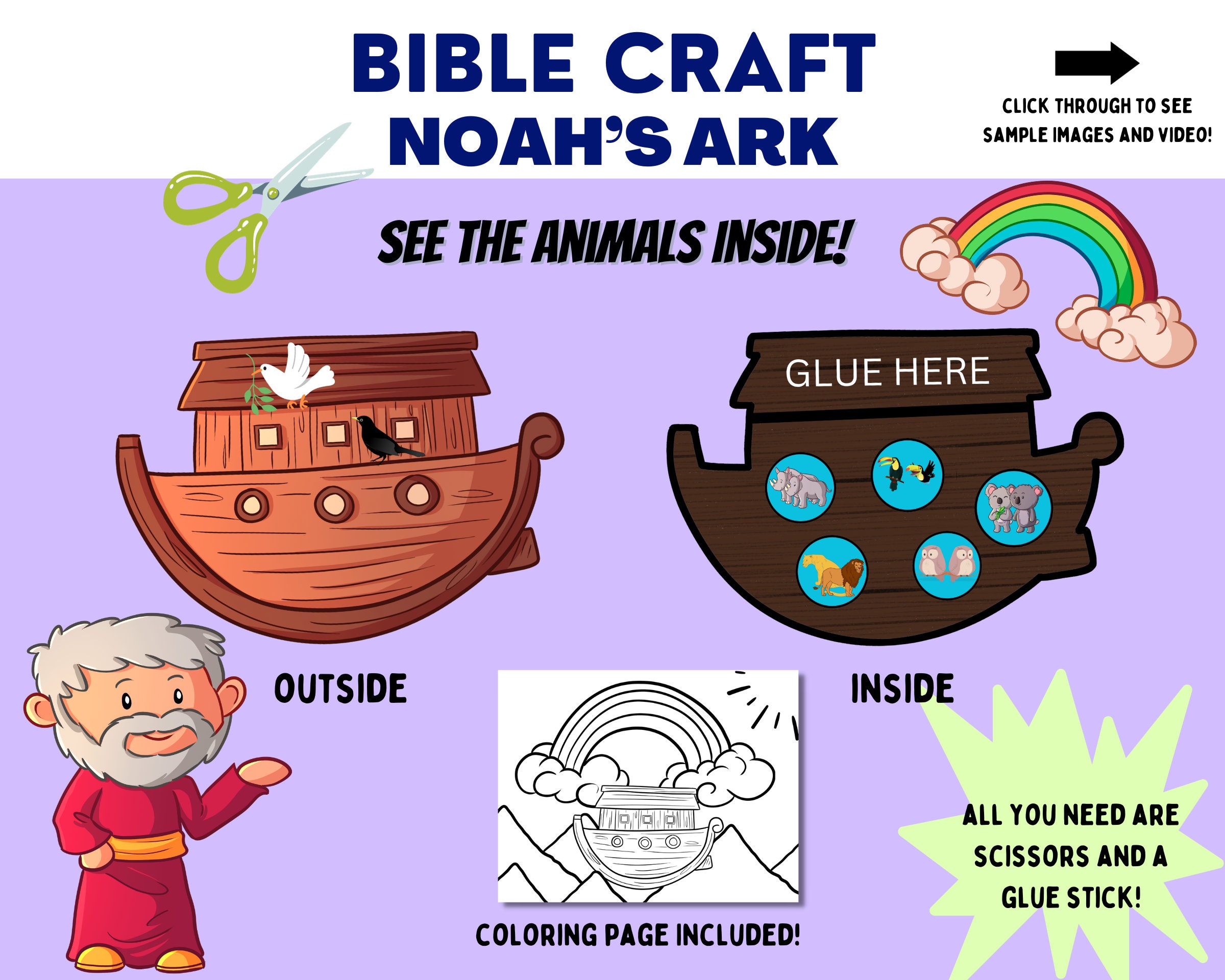 Noah's Ark Lift the Flap Craft | Old Testament Sunday School Craft - Etsy