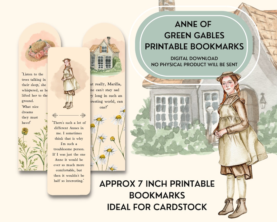 Anne of Green Gables Printable Bookmarks | Collection 2 - Etsy