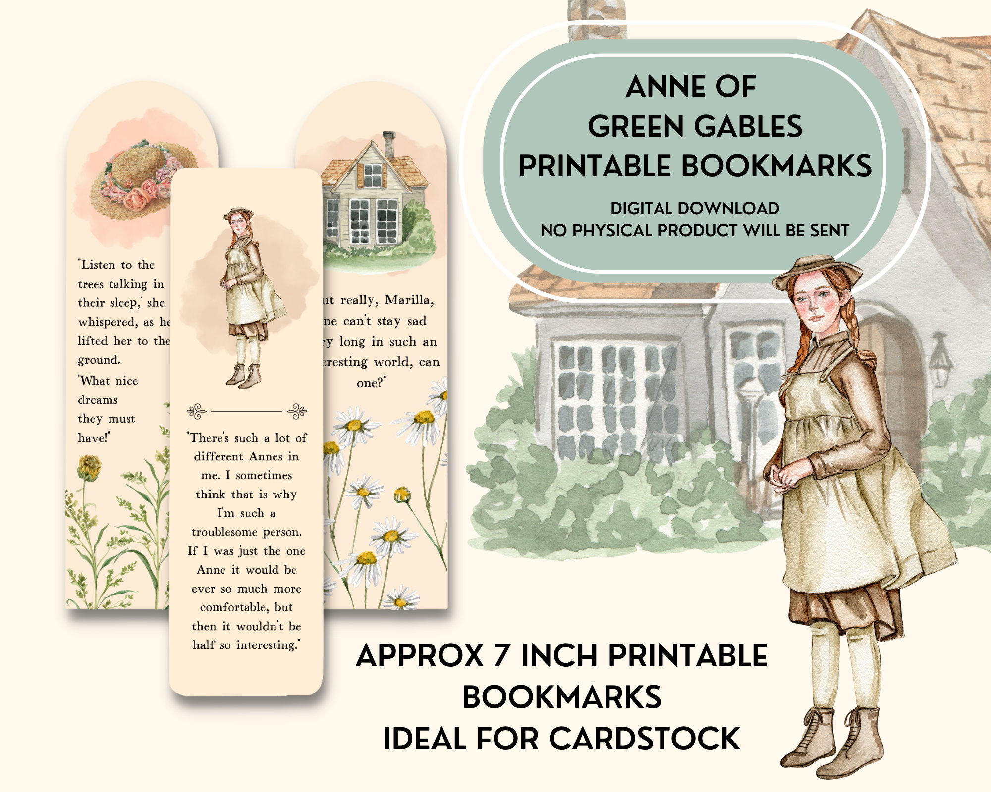 Anne of Green Gables Printable Bookmarks | Collection 2 - Etsy
