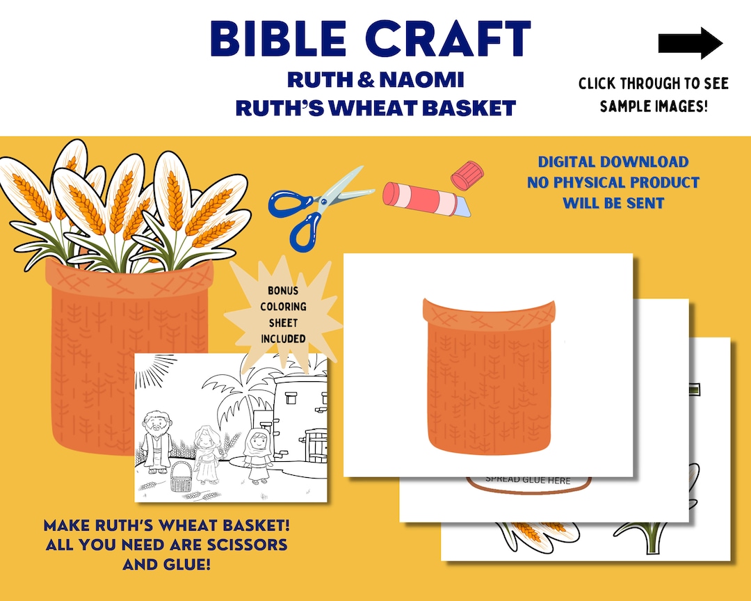 Ruth Bible Story Craft | Make Ruth's Wheat Basket | Old Testament Bible ...