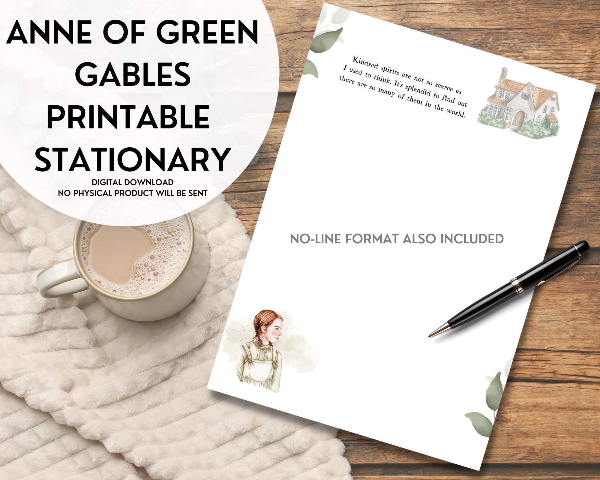 Anne of Green Gables Stationary | Printable Digital Download - Etsy