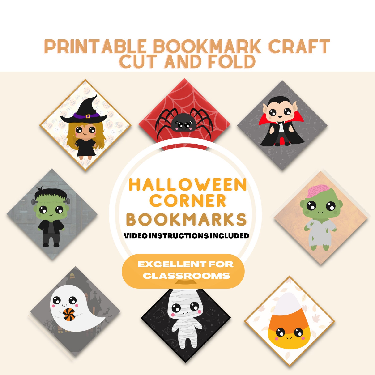 Halloween Corner Bookmarks - Etsy