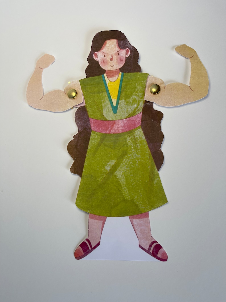 Samson Bible Craft | Simple Cut and Attach Craft With Coloring Page - Etsy