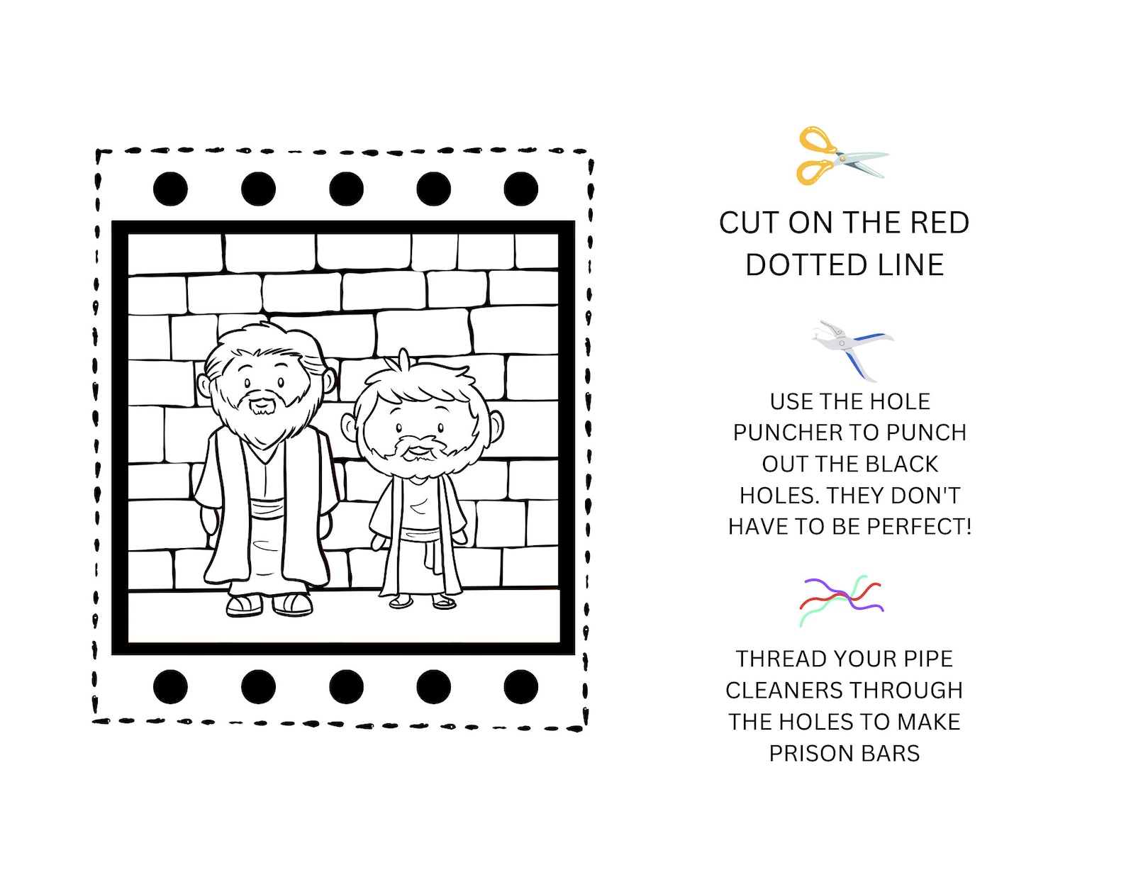 Paul & Silas Bible Story Craft | Sunday School Pipe Cleaner Craft With ...