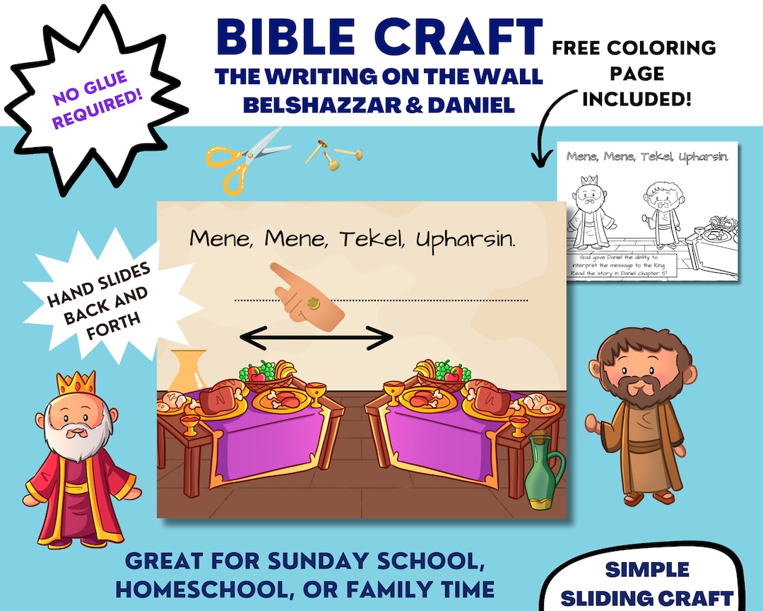 Writing on the Wall Daniel Bible Craft | No Glue Classroom Craft! - Etsy