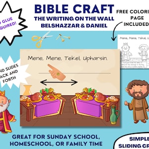 Writing on the Wall Daniel Bible Craft | No Glue Classroom Craft! - Etsy