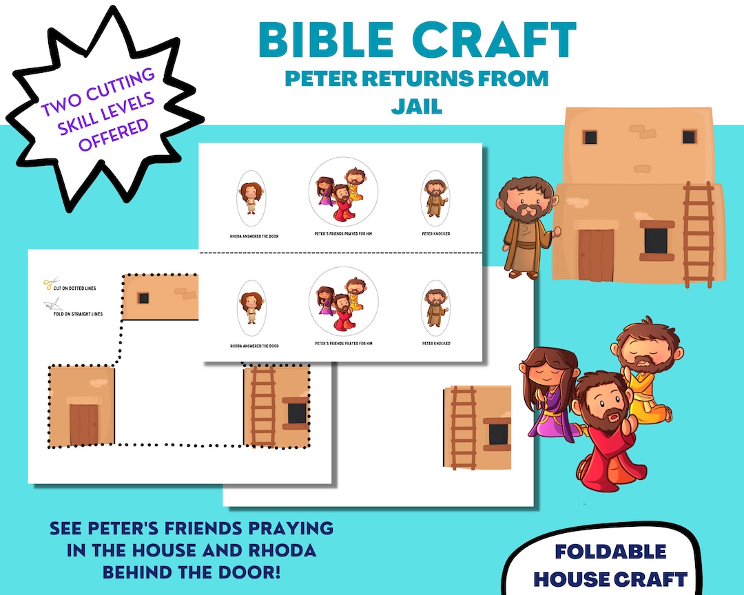 Peter Returns From Jail Bible Craft | Rhoda Opens the Door! - Etsy