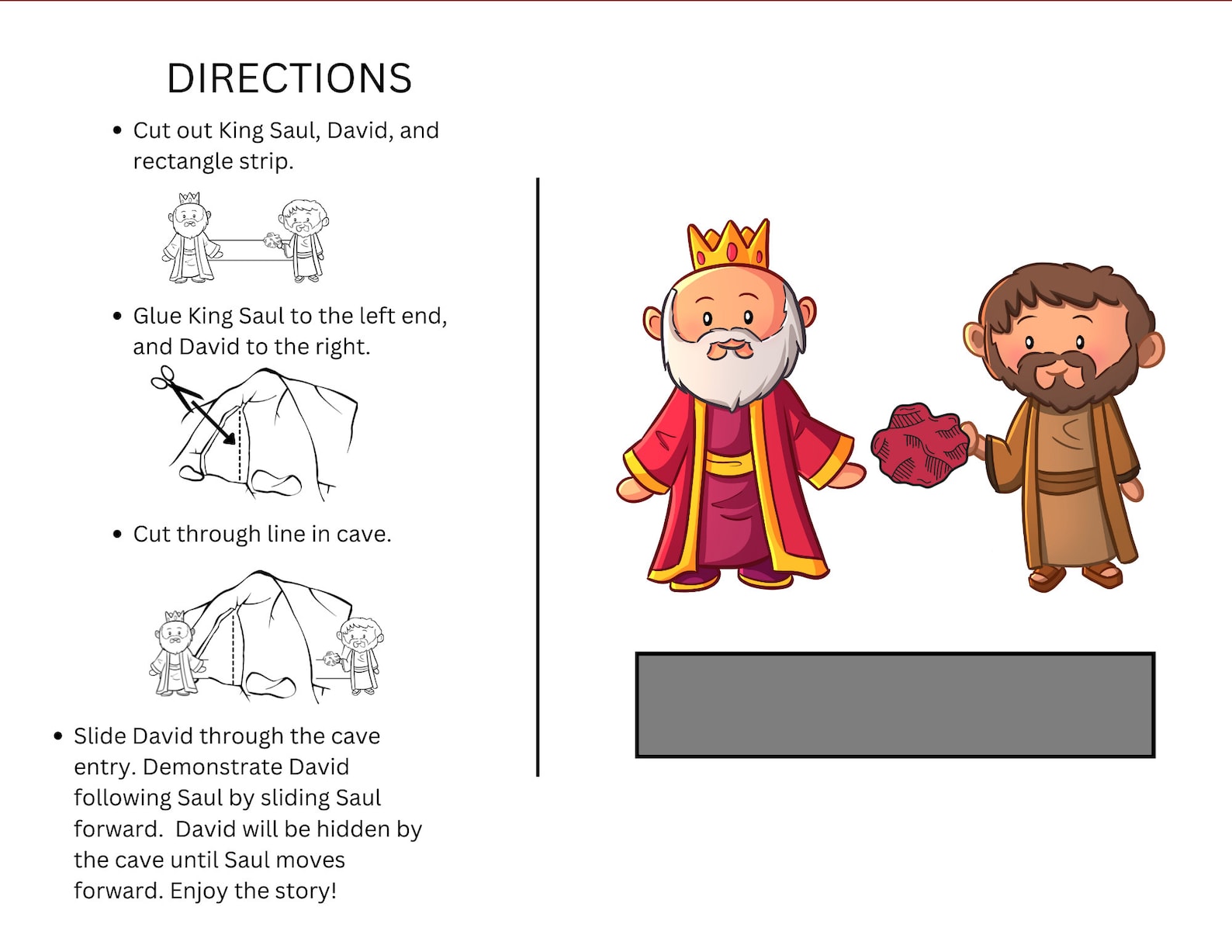 David and Saul in the Cave Bible Story Craft - Etsy
