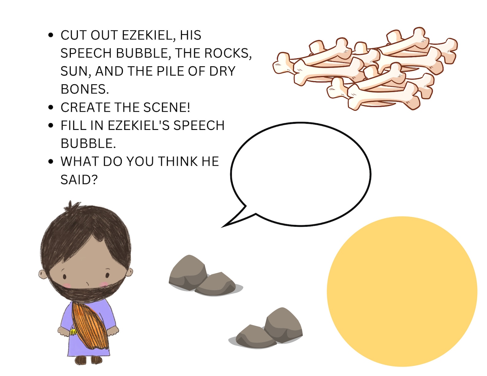 Ezekiel and the Valley of Dry Bones Craft | Sunday School Bible Story ...