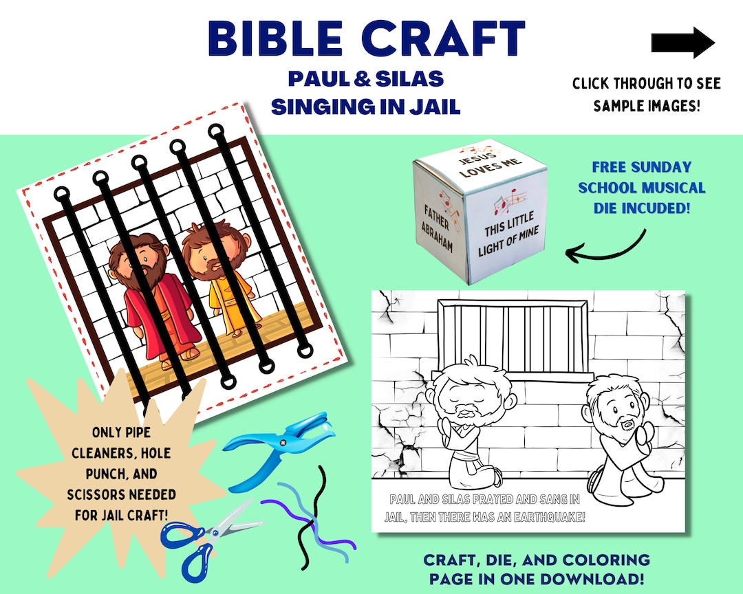 Paul & Silas Bible Story Craft | Sunday School Pipe Cleaner Craft With ...