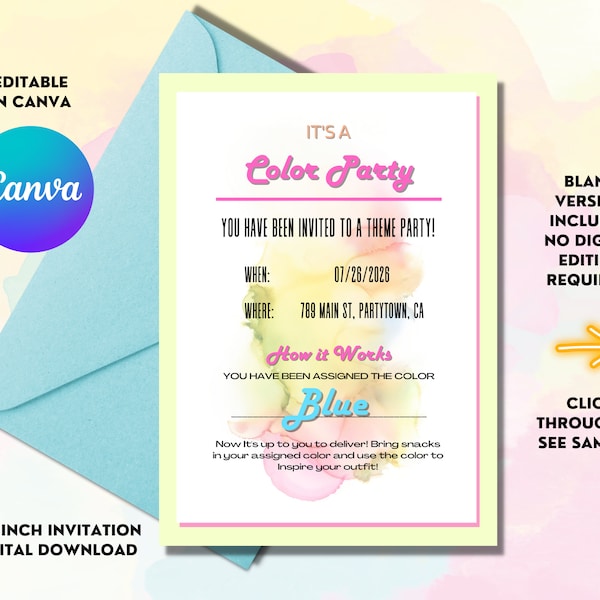 Rep Your Color Party Template - Etsy