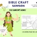 Samson Bible Craft | Simple Cut and Attach Craft With Coloring Page - Etsy