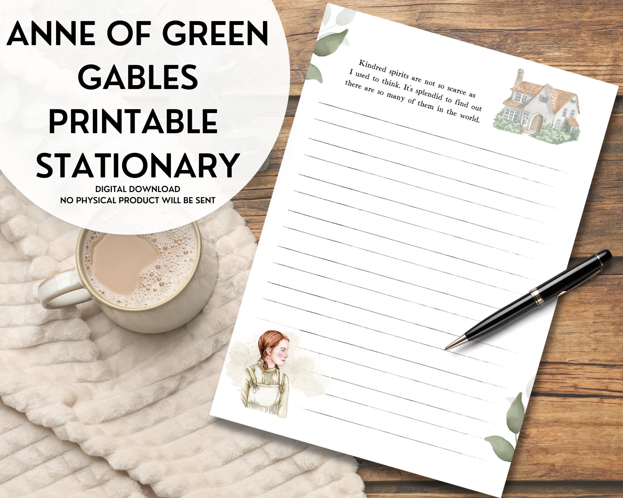 Anne of Green Gables Stationary | Printable Digital Download - Etsy