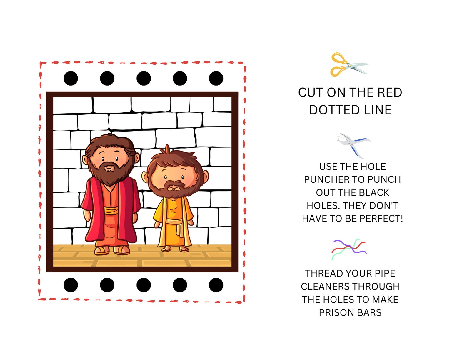 Paul & Silas Bible Story Craft | Sunday School Pipe Cleaner Craft With ...