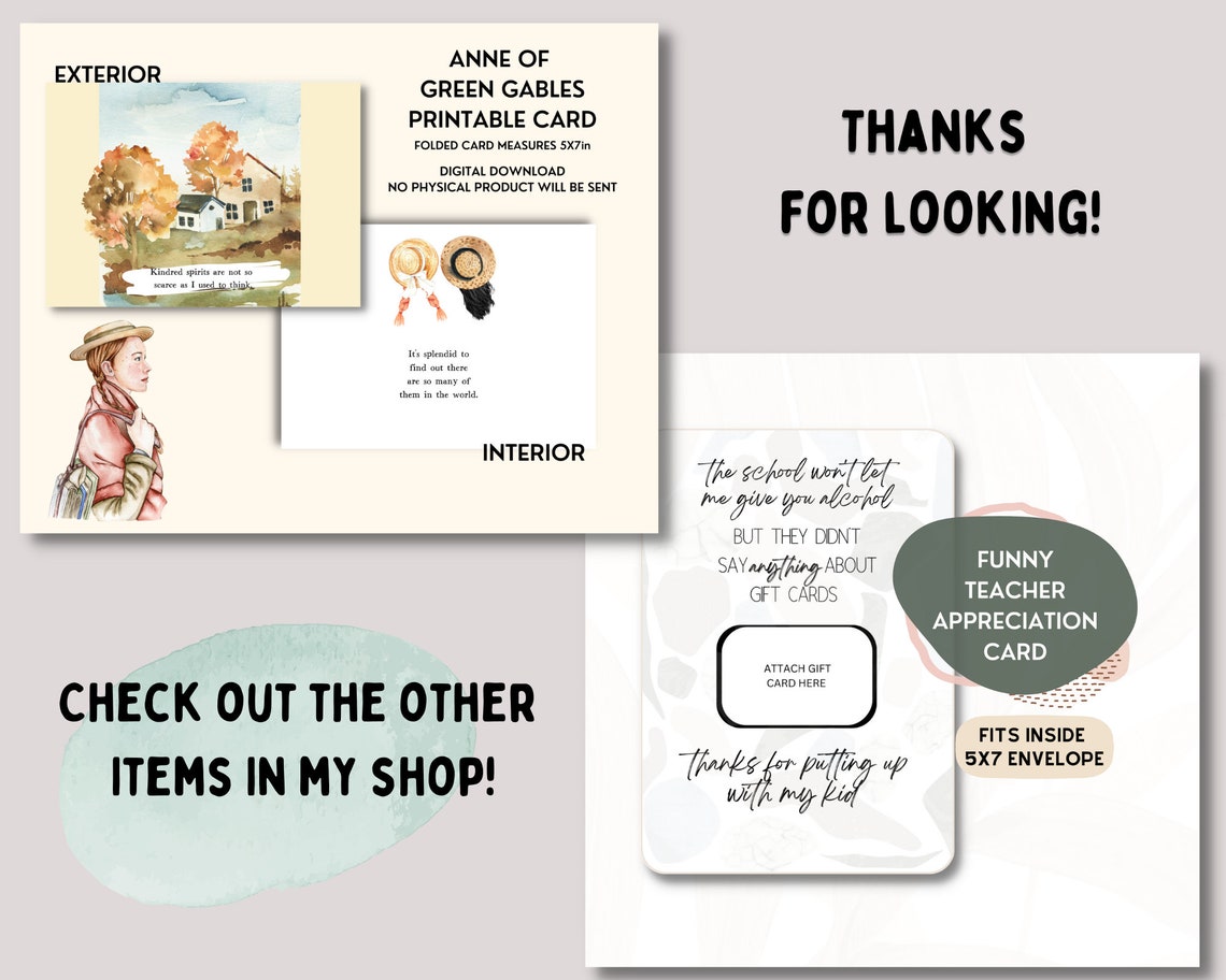 Anne of Green Gables Quotes Printable Bookmarks Collection 1 - Etsy