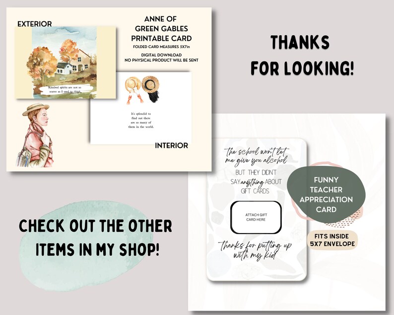 Anne of Green Gables Quotes Printable Bookmarks | Collection 1 - Etsy