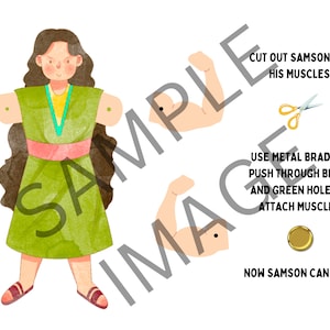 Samson Bible Craft | Simple Cut and Attach Craft With Coloring Page - Etsy