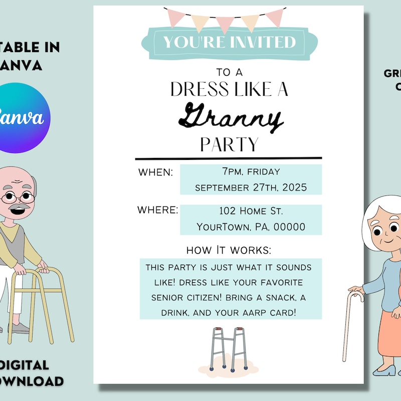 Grannys Birthday Invitation - Etsy