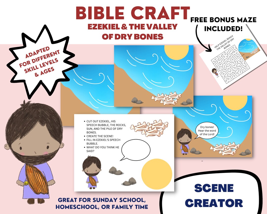 Ezekiel and the Valley of Dry Bones Craft | Sunday School Bible Story ...