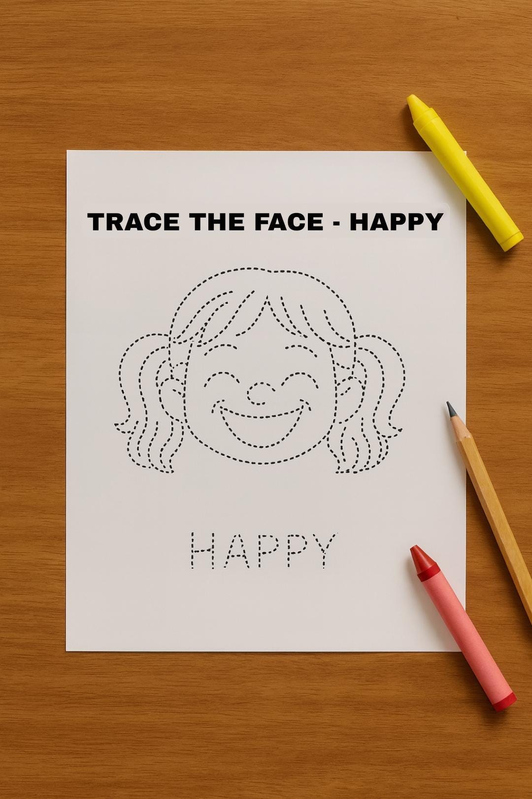 Happy Face Tracing Worksheet – Preschool Fine Motor Skills (PDF Pattern ...