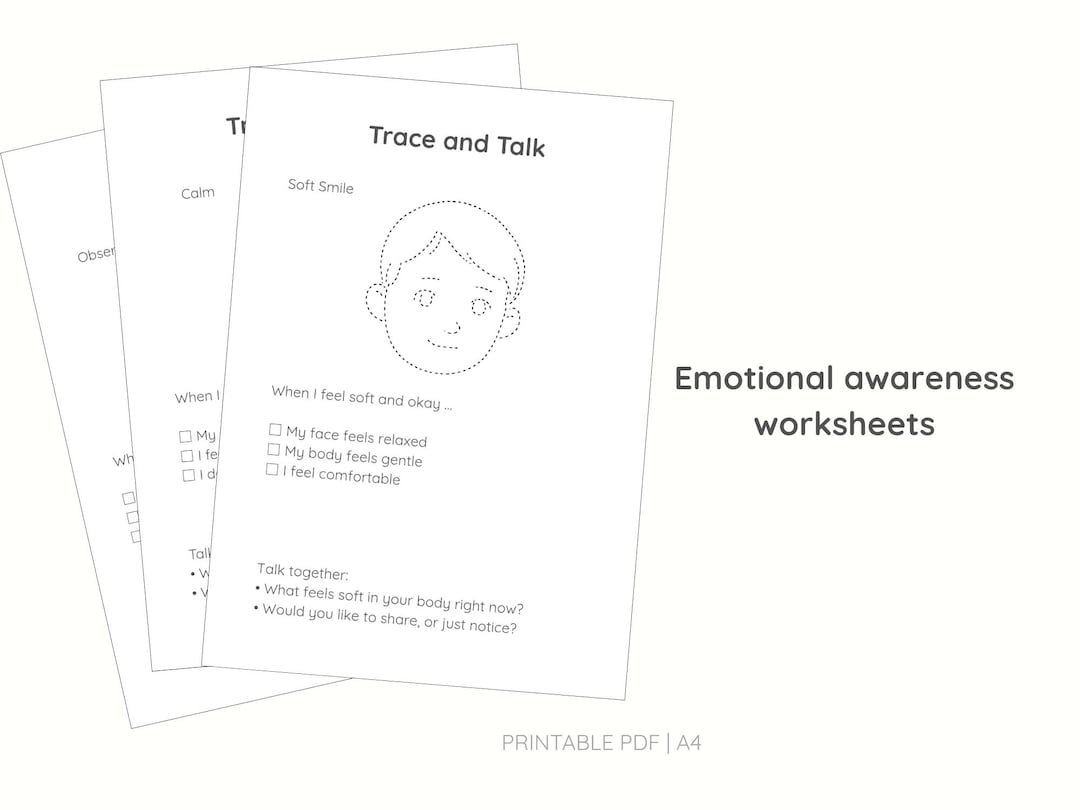 Trace and Talk Emotional Worksheets for Quiet Kids | Calm & Feelings ...
