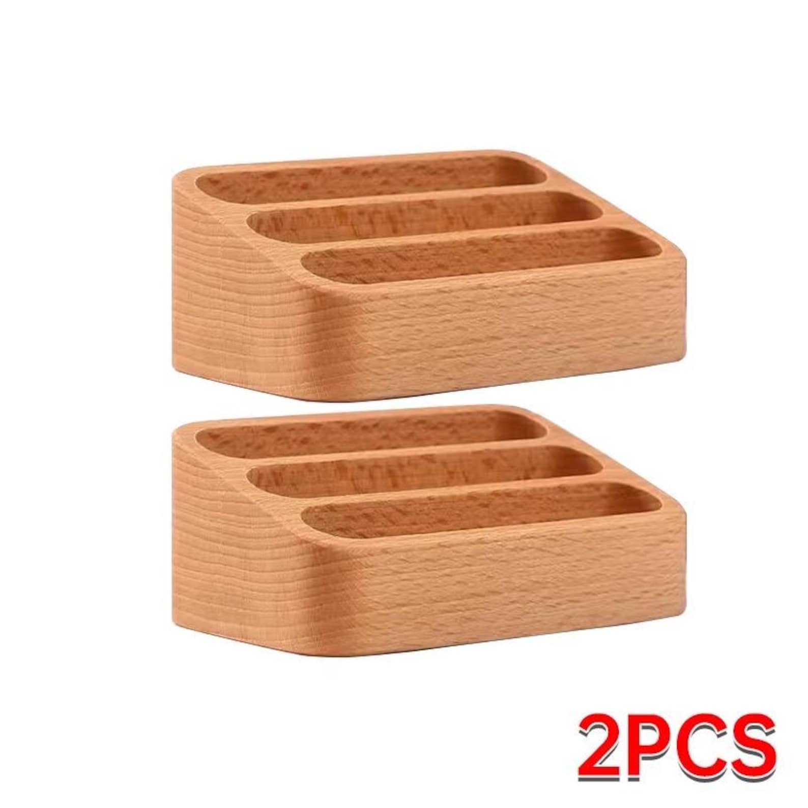 Wooden Business Card Holder, Desktop Card Organizer Stand for Office ...