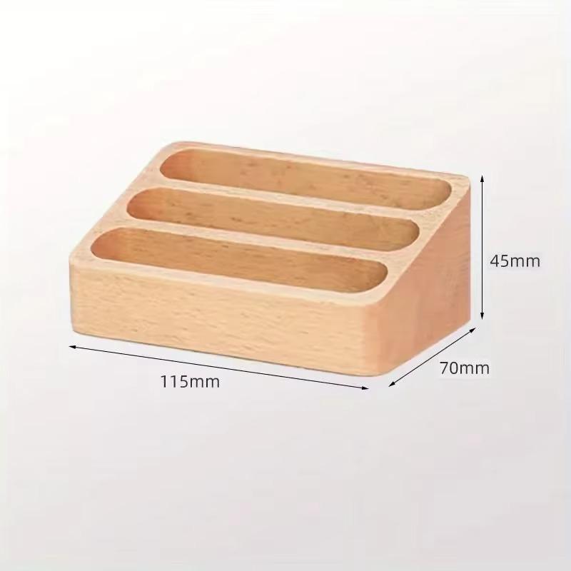 Wooden Business Card Holder, Desktop Card Organizer Stand for Office ...