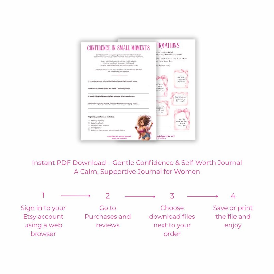 Gentle Confidence and Self-worth Journal for Women | Printable PDF ...