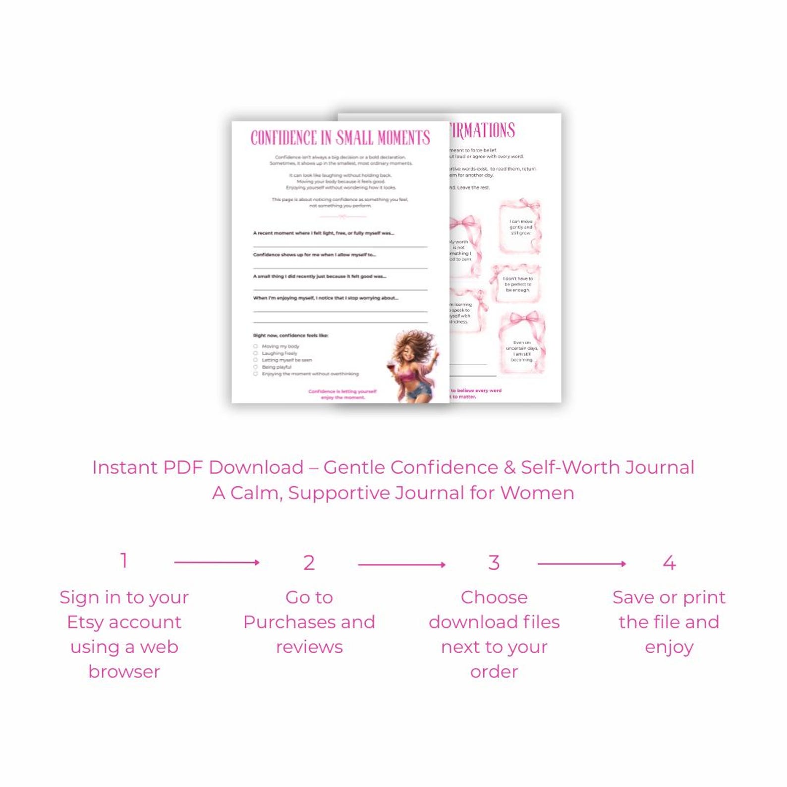 Self-love Journal for Women | Confidence & Reflection (printable PDF ...