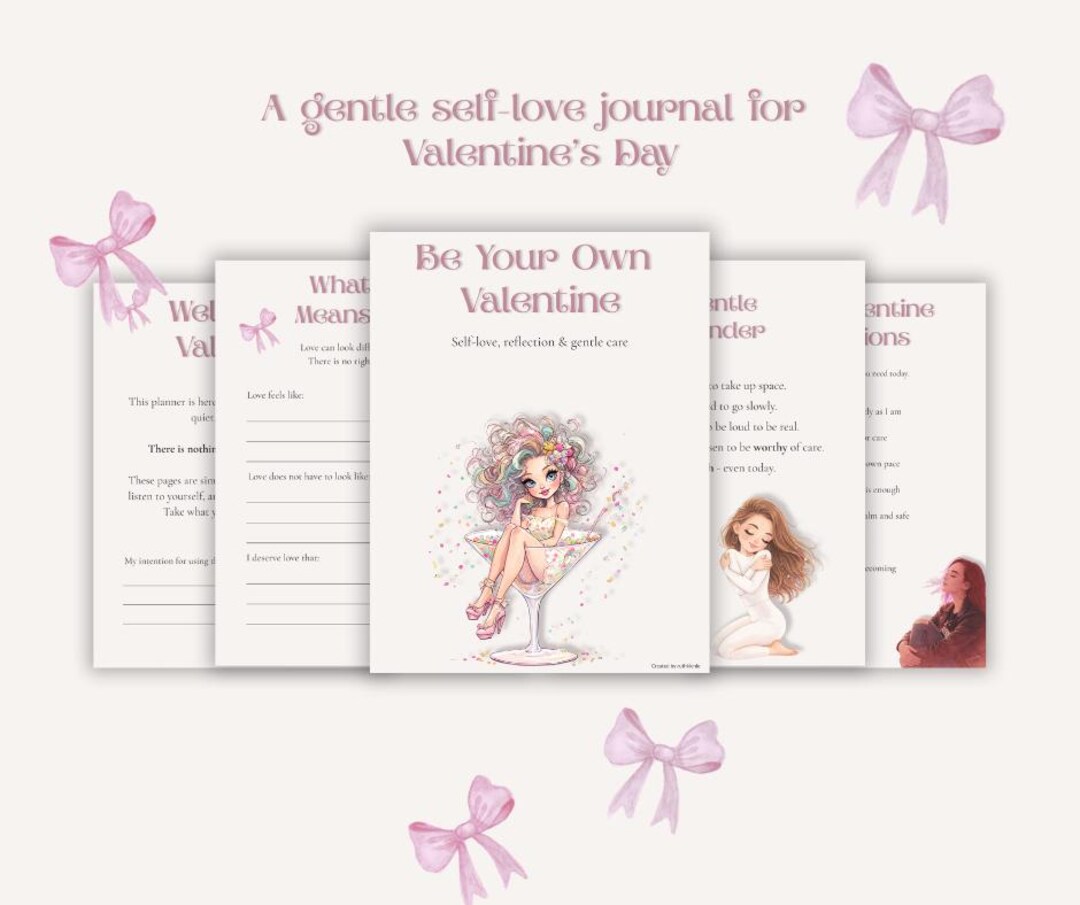 Self-love Journal - Valentine’s Day Reflection Planner (printable PDF ...