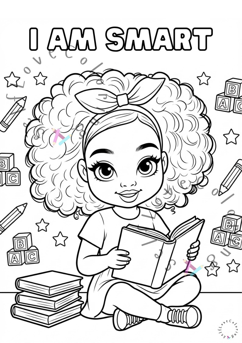 Self Love Coloring Book for Kids | Positive Affirmations (digital PDF ...
