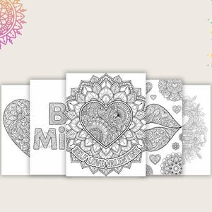 Valentine Mandala Coloring Pages | Self Love Printable for Adults ...