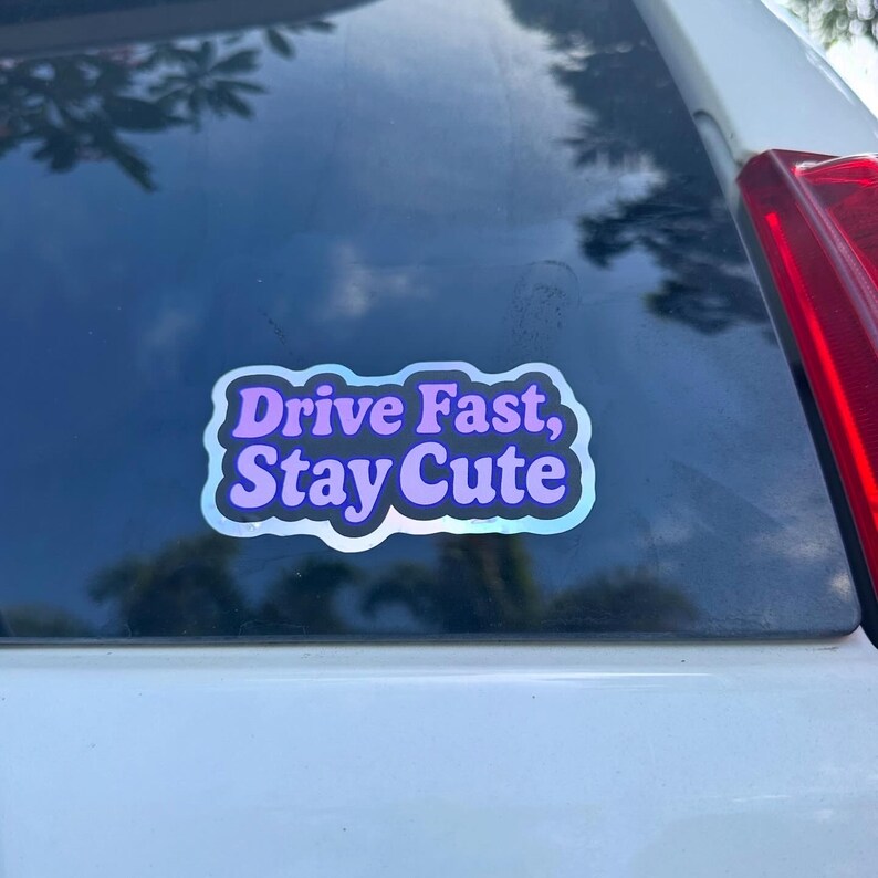 Drive Fast Stay Cute Sticker | Cute Car Vinyl Decal | Girly Automotive ...